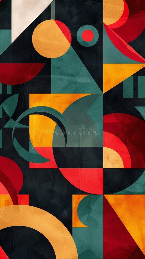 Geometric Shapes Contrast in Bold Abstract Design Stock Illustration ...
