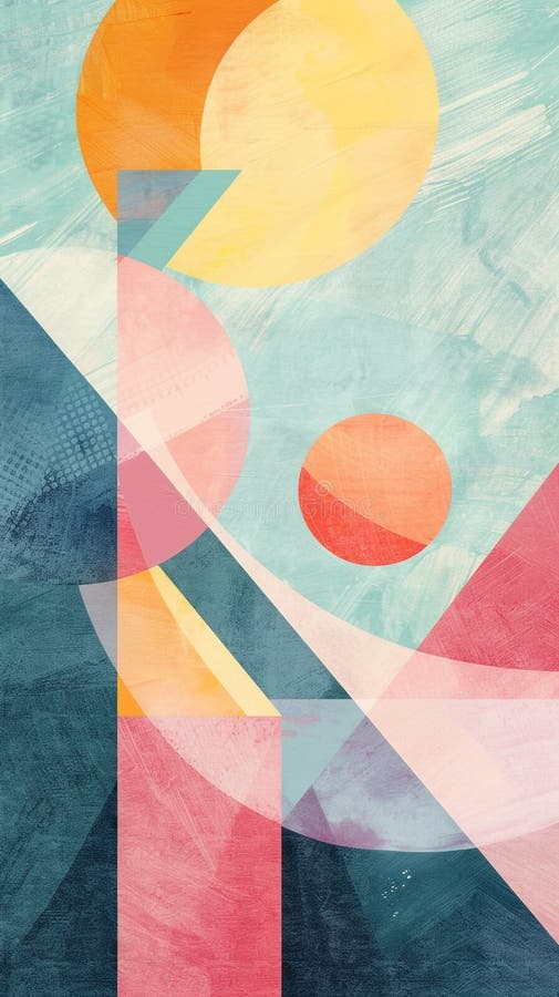 Geometric Shapes Harmonize in Calming Tones Stock Illustration ...