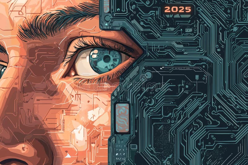 2025 Illustrates Circuit Board Patterns in High-Tech Context Stock ...