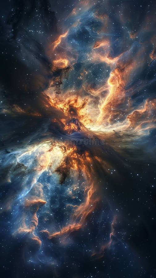 Nebula Revealing Delicate Gas Tendrils Stock Illustration ...