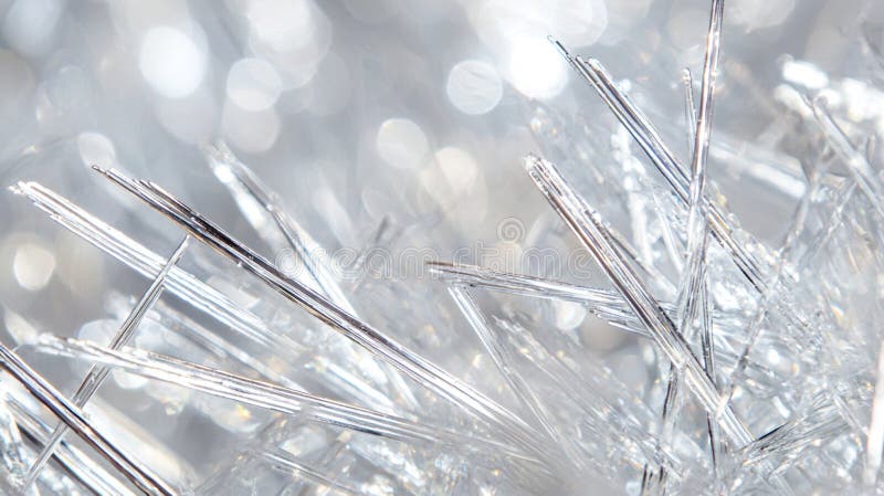 Silver Christmas Tinsel Highlights Individual Strands Stock ...