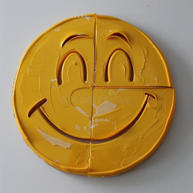 Smiley Face Applying Glue To Stick Pieces Together Stock Illustration ...
