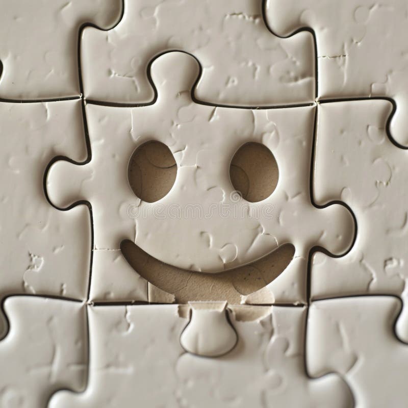 Smiley Face Assembling Jigsaw Puzzle Pieces Stock Illustration ...