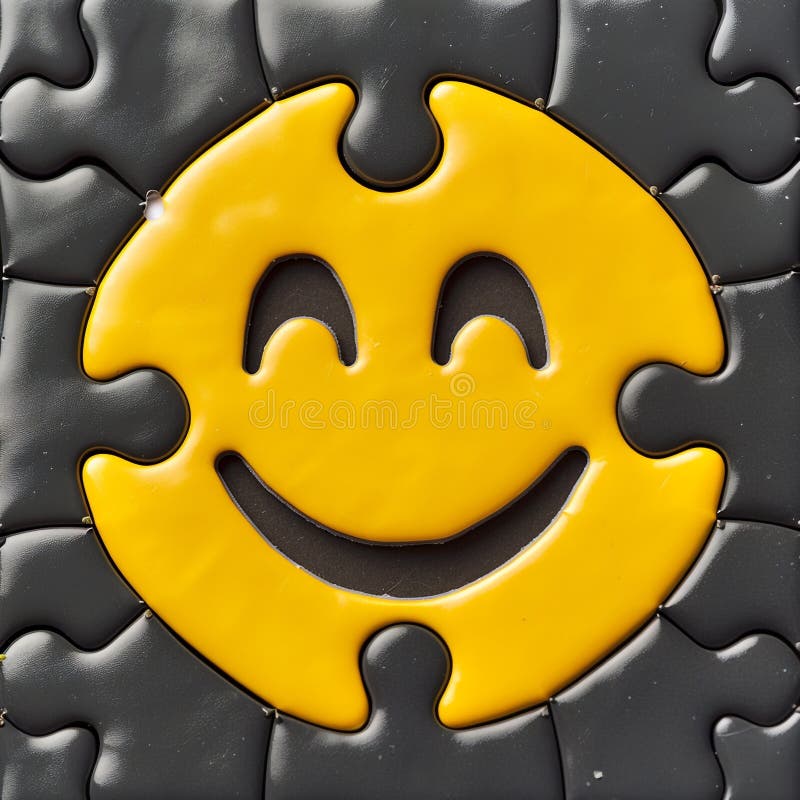 Smiley Face Assembling Jigsaw Puzzle Pieces Stock Illustration ...