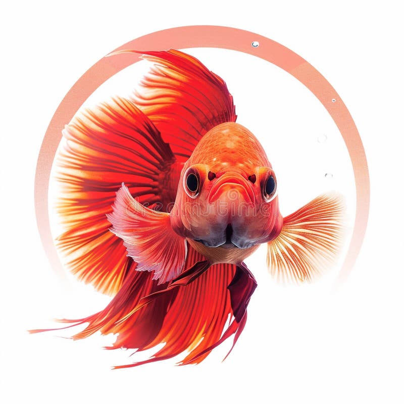 Smiley Face with Betta Fish Flaring Fins Stock Illustration ...