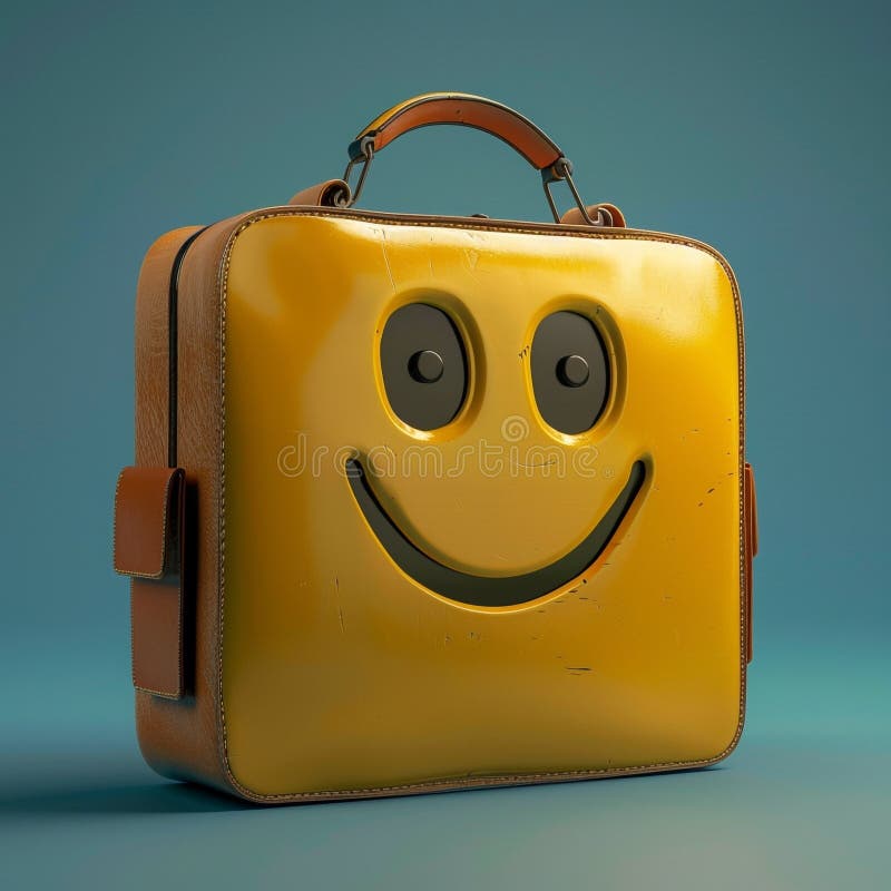 Smiley Face Carrying Briefcase Going To Work Stock Illustration ...