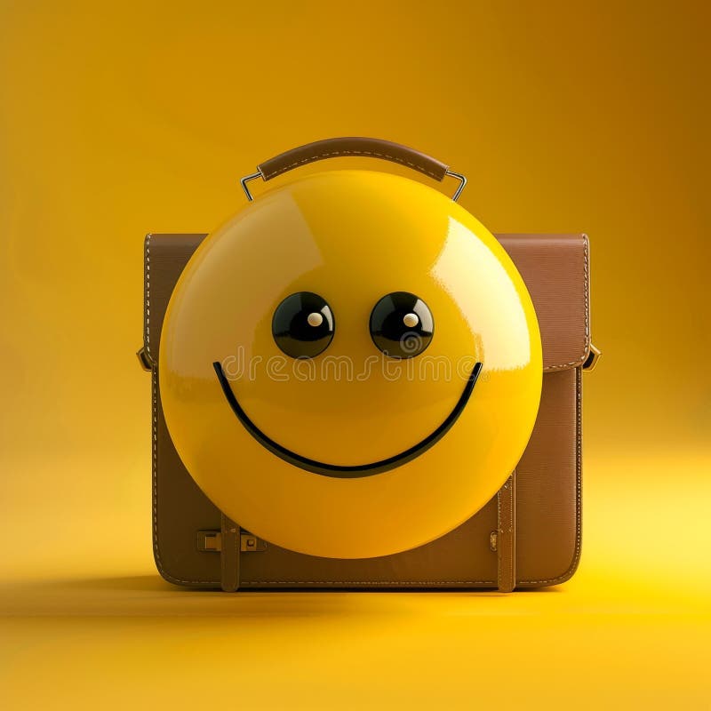 Smiley Face Carrying Briefcase Going To Work Stock Illustration ...