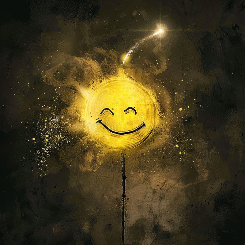 Smiley Face Casting Spells with a Magic Wand Stock Illustration ...