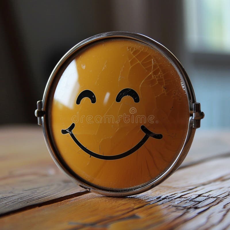 Smiley Face Checking Appearance in Mirror Stock Illustration ...