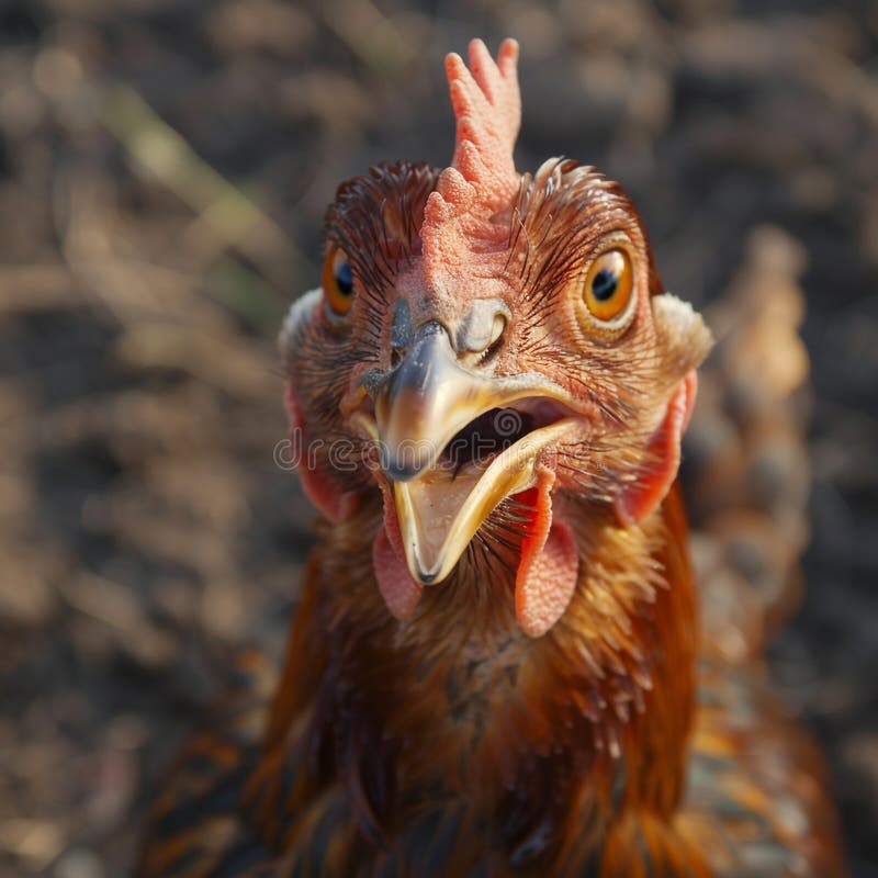 Smiley Face with Chicken Pecking at the Ground Stock Illustration ...