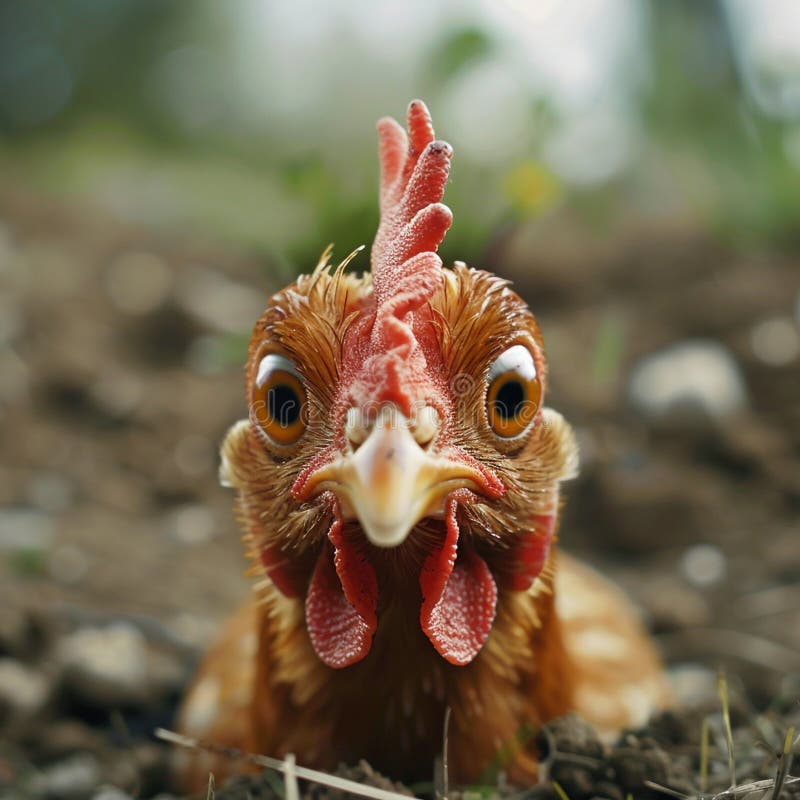 Smiley Face with Chicken Pecking at the Ground Stock Illustration ...