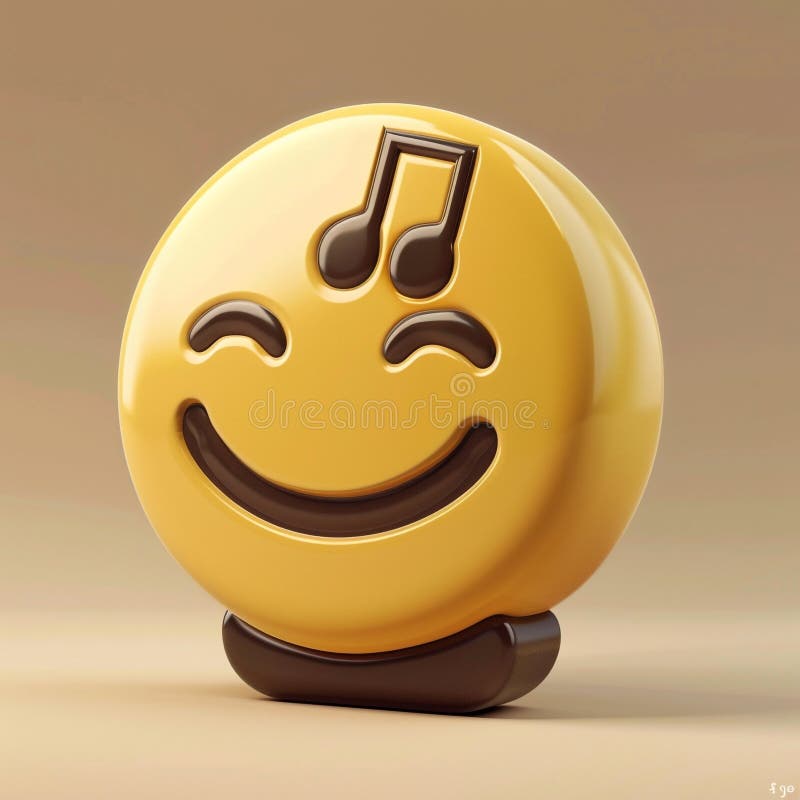 Smiley Face Composing a Song with a Musical Note Stock Illustration ...