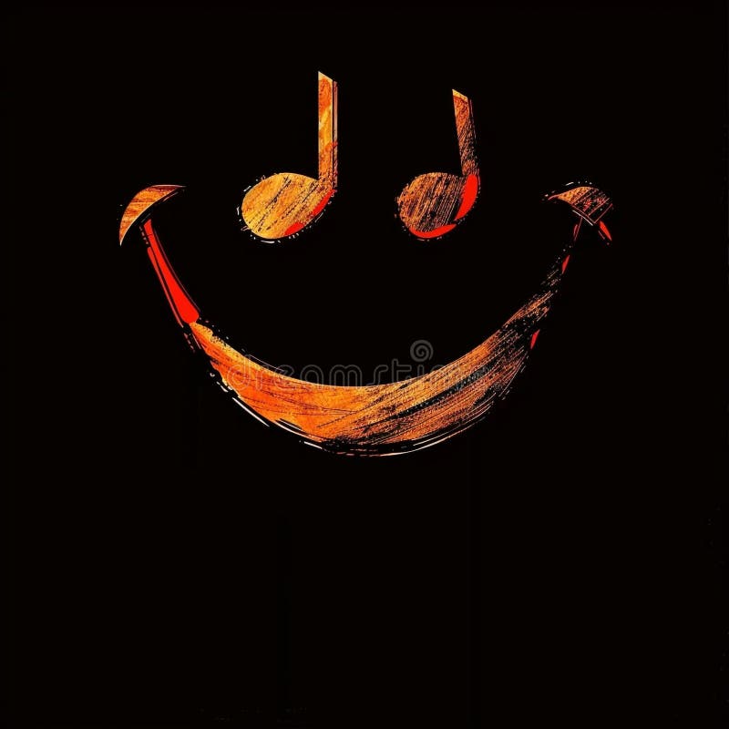 Smiley Face Composing a Song with a Musical Note Stock Illustration ...