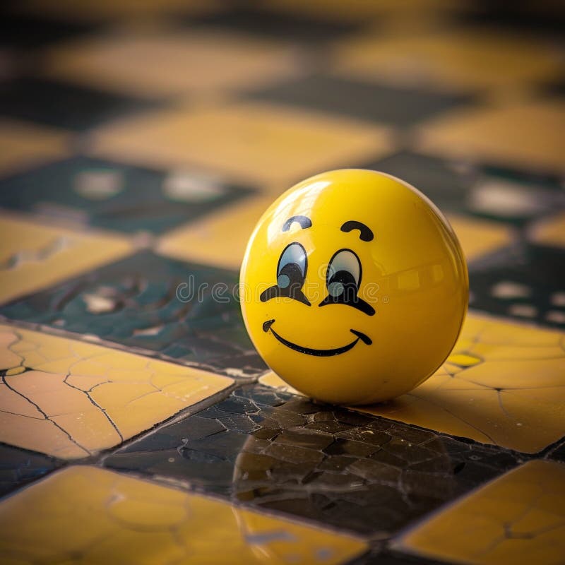 Smiley Face Contemplating Move on Chess Board Stock Illustration ...