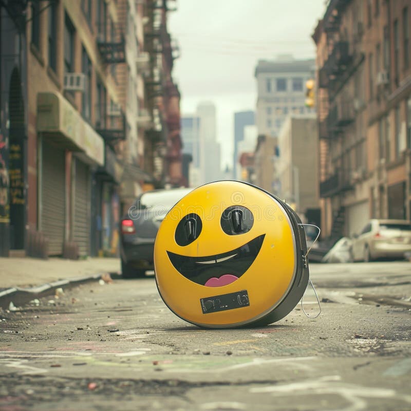 Smiley Face Dancing in the Street with a Boombox Stock Illustration ...