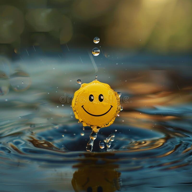 Smiley Face Dropping Raindrop Stock Illustration - Illustration of drop ...