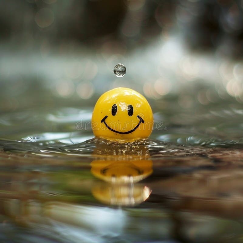 Smiley Face Dropping Raindrop Stock Illustration - Illustration of ...