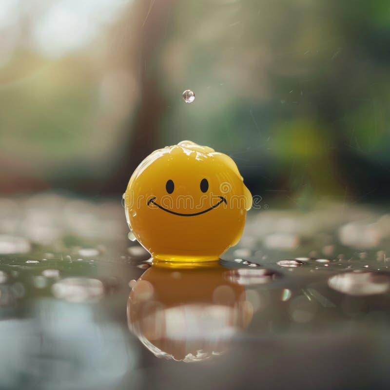 Smiley Face Dropping Raindrop Stock Illustration - Illustration of cute ...