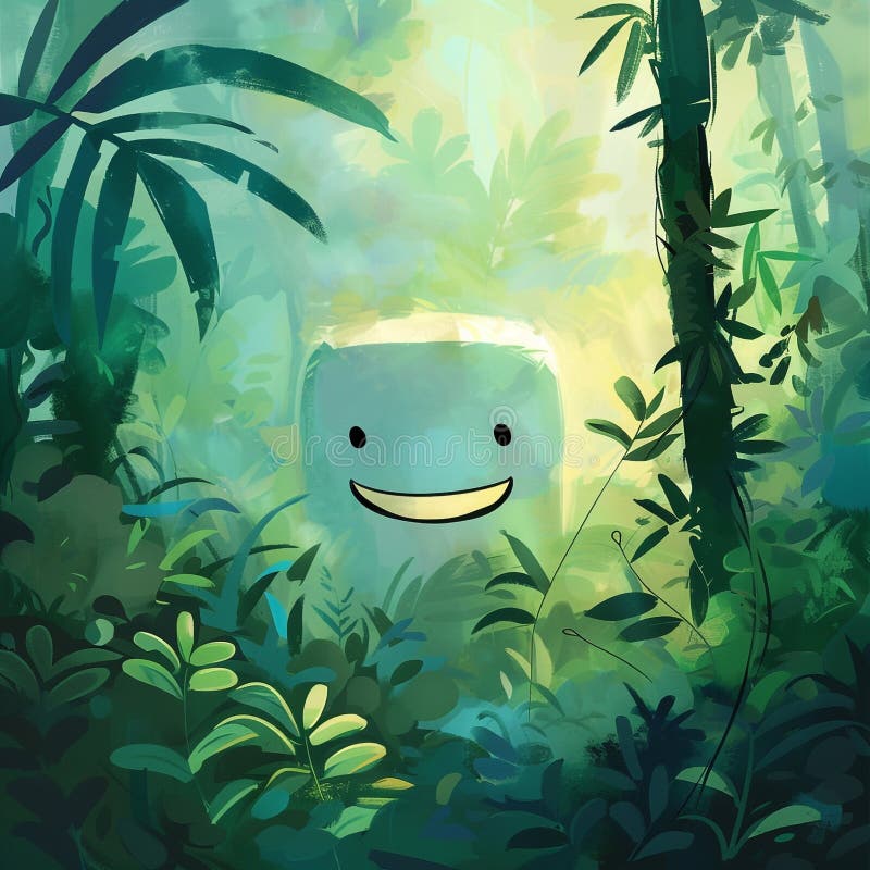 Smiley Face Exploring Jungle Wilderness Stock Photo - Image of ...