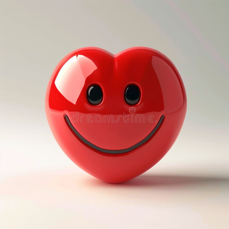 Smiley Face Expressing Love with Heart Stock Illustration ...