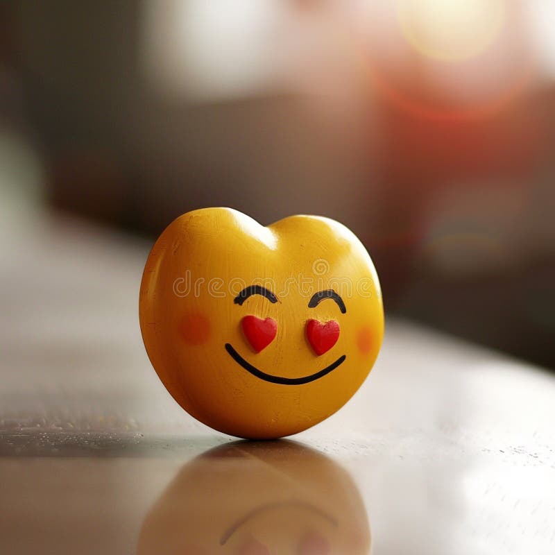 Smiley Face Expressing Love with Heart Stock Illustration ...