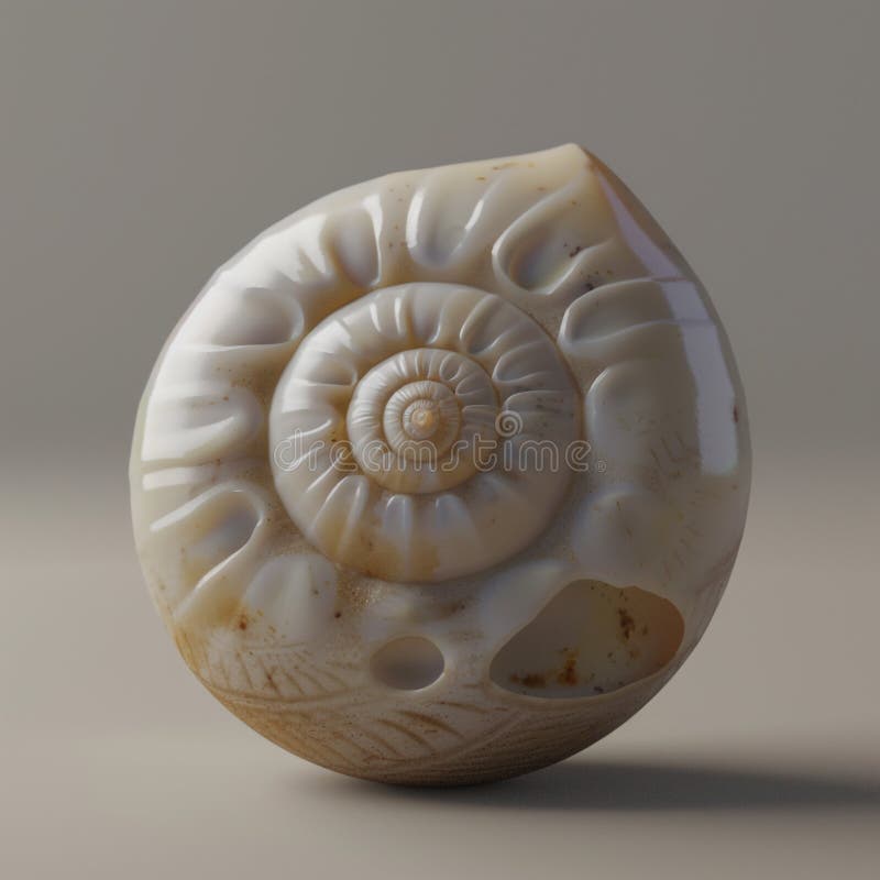 Smiley Face Featuring a Nautilus with a Coiled Shell Stock Illustration ...