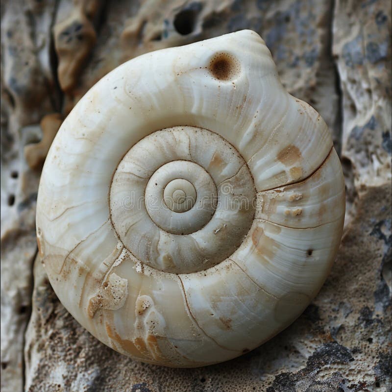 Smiley Face Featuring a Nautilus with a Coiled Shell Stock Illustration ...