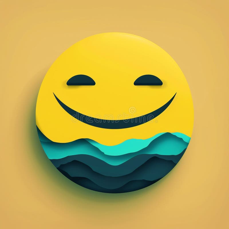 Smiley Face Flowing beside a River Stock Illustration - Illustration of ...
