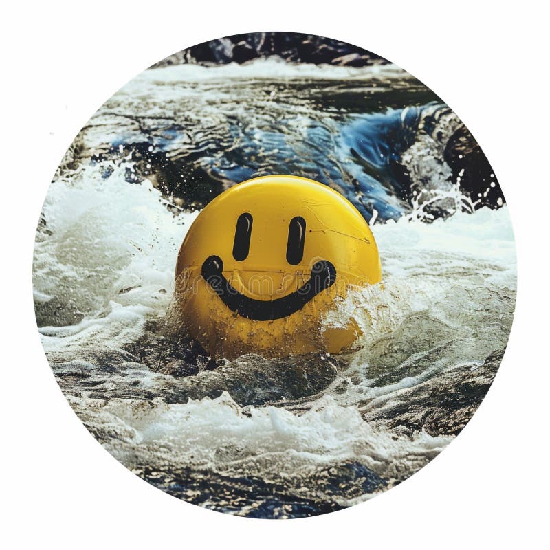 Smiley Face Flowing beside a River Stock Illustration - Illustration of ...