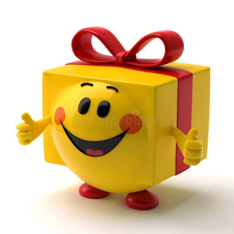 Smiley Face Giving a Present Stock Illustration - Illustration of ...