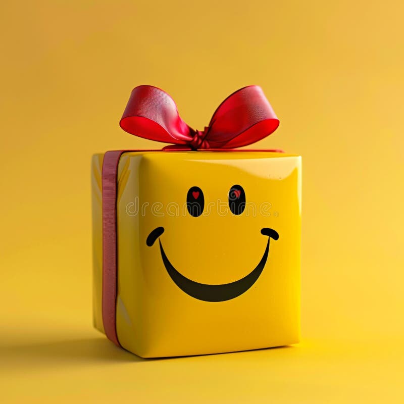 Smiley Face Giving a Present Stock Illustration - Illustration of ...