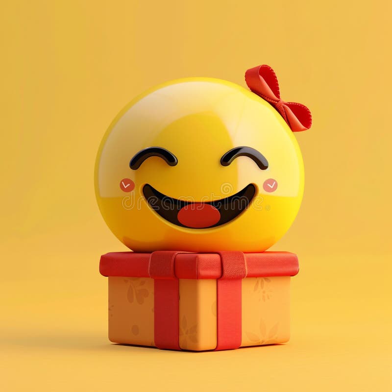 Smiley Face Giving a Present Stock Illustration - Illustration of ...