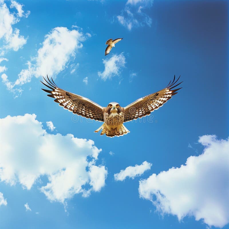 Smiley Face with a Hawk Circling in the Sky Stock Illustration ...