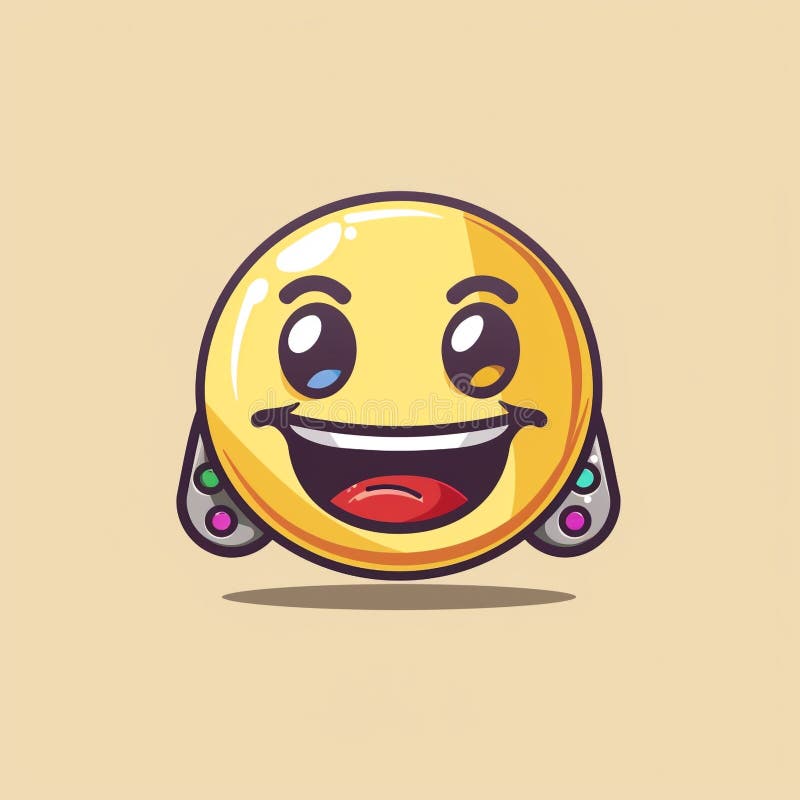 Smiley Face Holding Game Controller Playing Video Games Stock ...