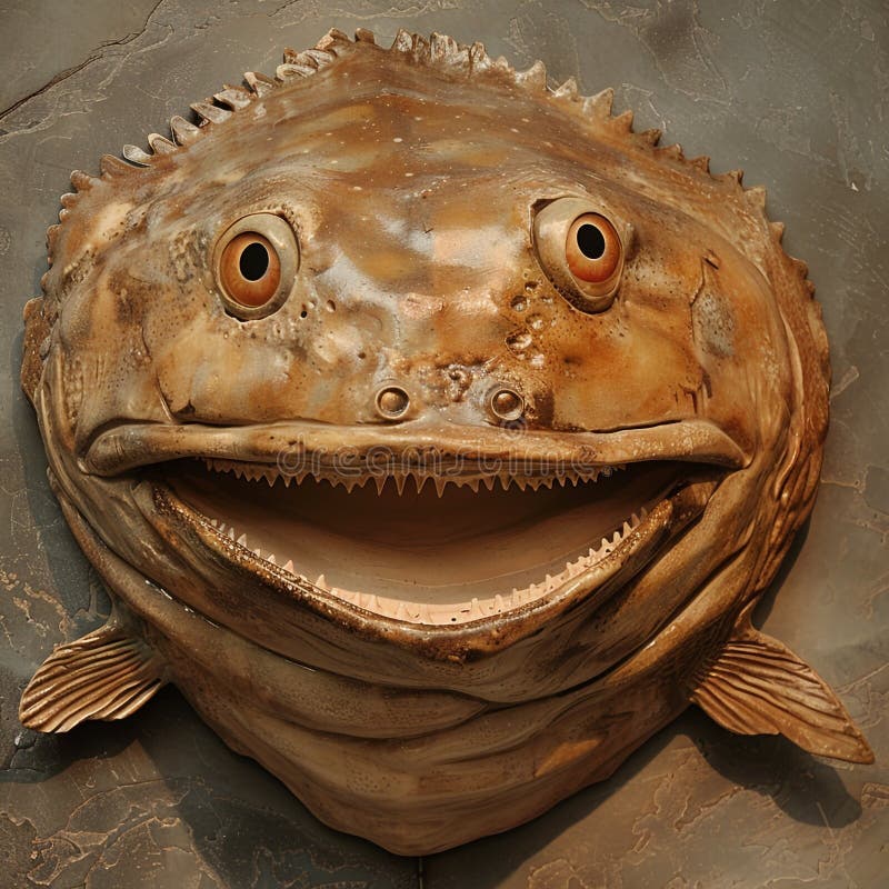 Smiley Face Holding Halibut Stock Illustration - Illustration of nature ...