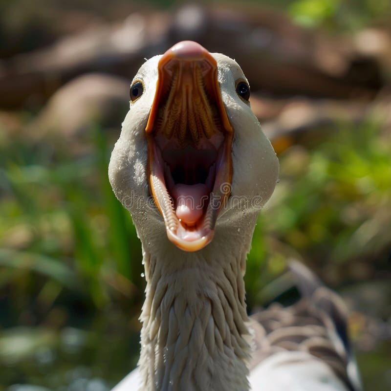 Smiley face honking goose stock illustration. Illustration of cheerful ...
