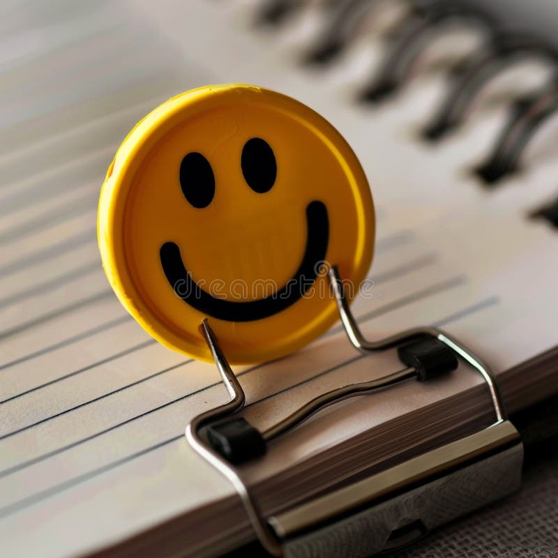 Smiley Face Organizing Documents with a Paperclip Stock Illustration ...