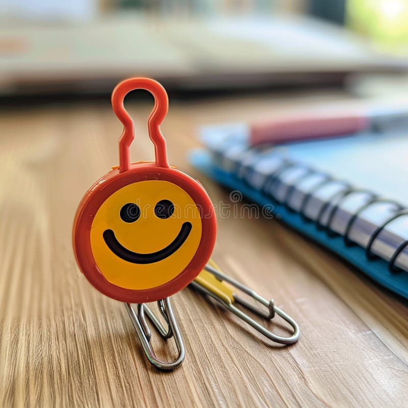 Smiley Face Organizing Documents with a Paperclip Stock Illustration ...