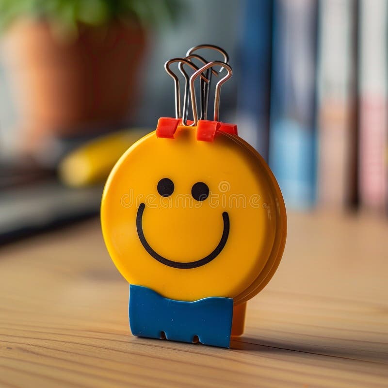 Smiley Face Organizing Documents with a Paperclip Stock Illustration ...