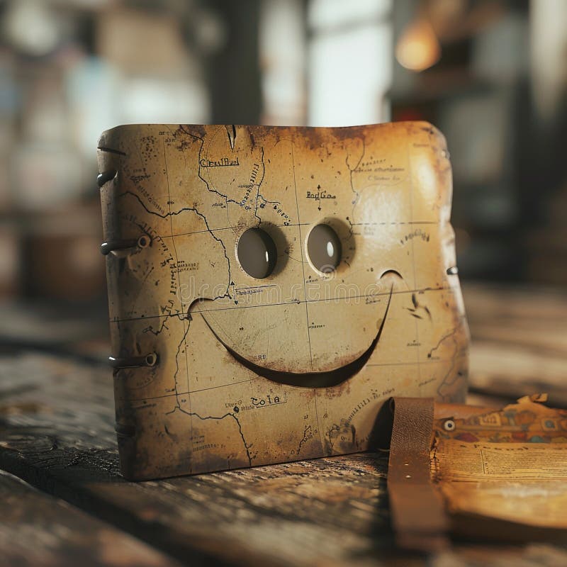 Smiley Face Planning Adventure with Map Stock Illustration ...