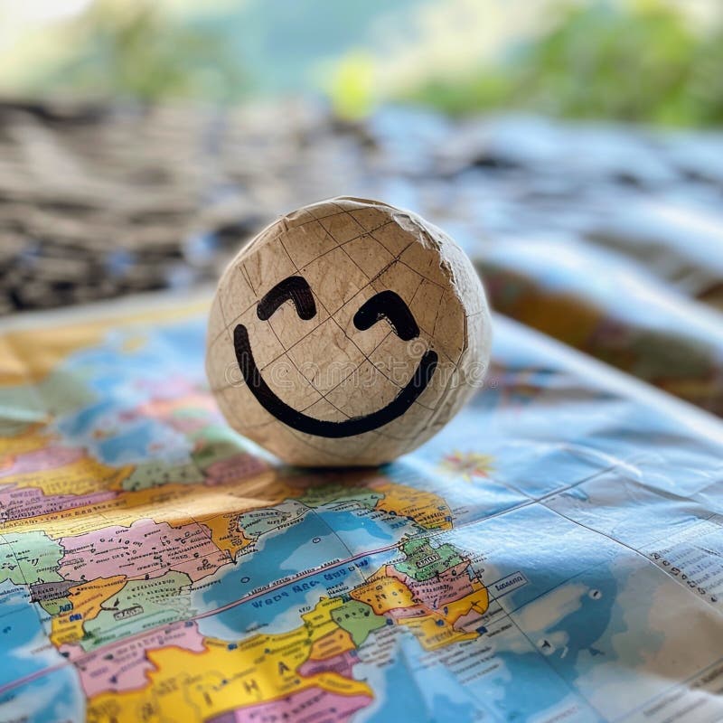 Smiley Face Planning Adventure with Map Stock Illustration ...
