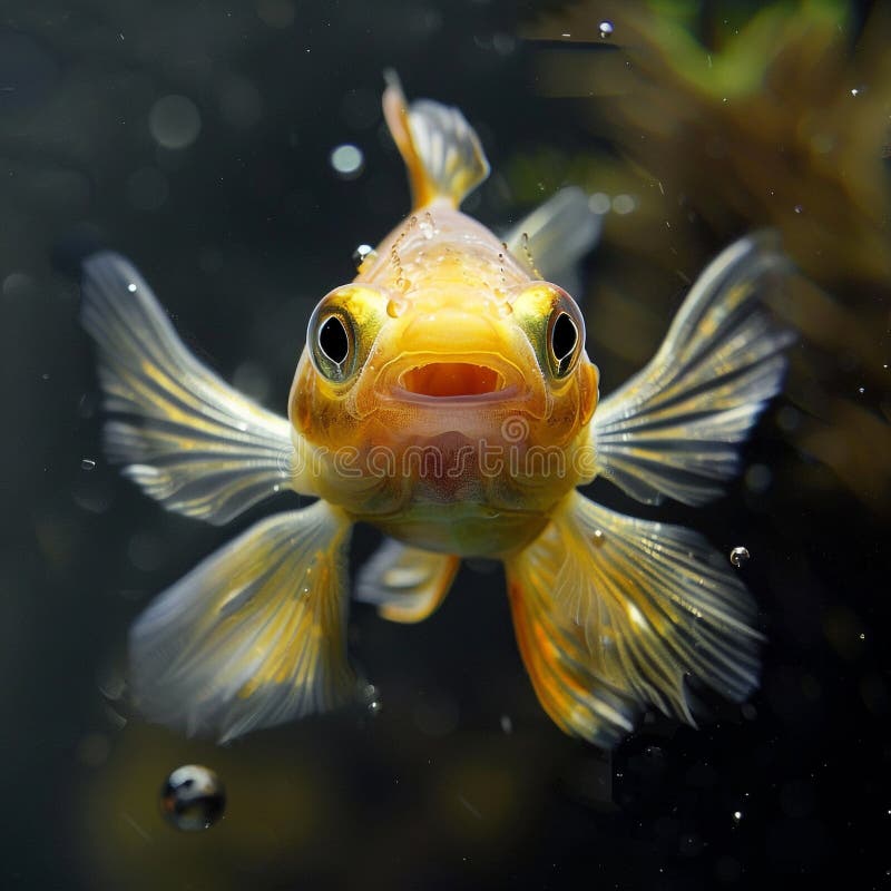 Smiley Face Playing with Guppy in Water Stock Illustration ...