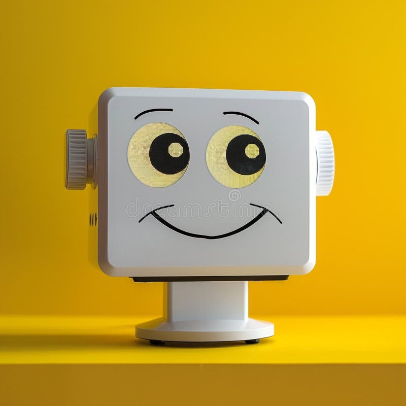 Smiley Face Presenting Slideshow with Projector Stock Illustration ...