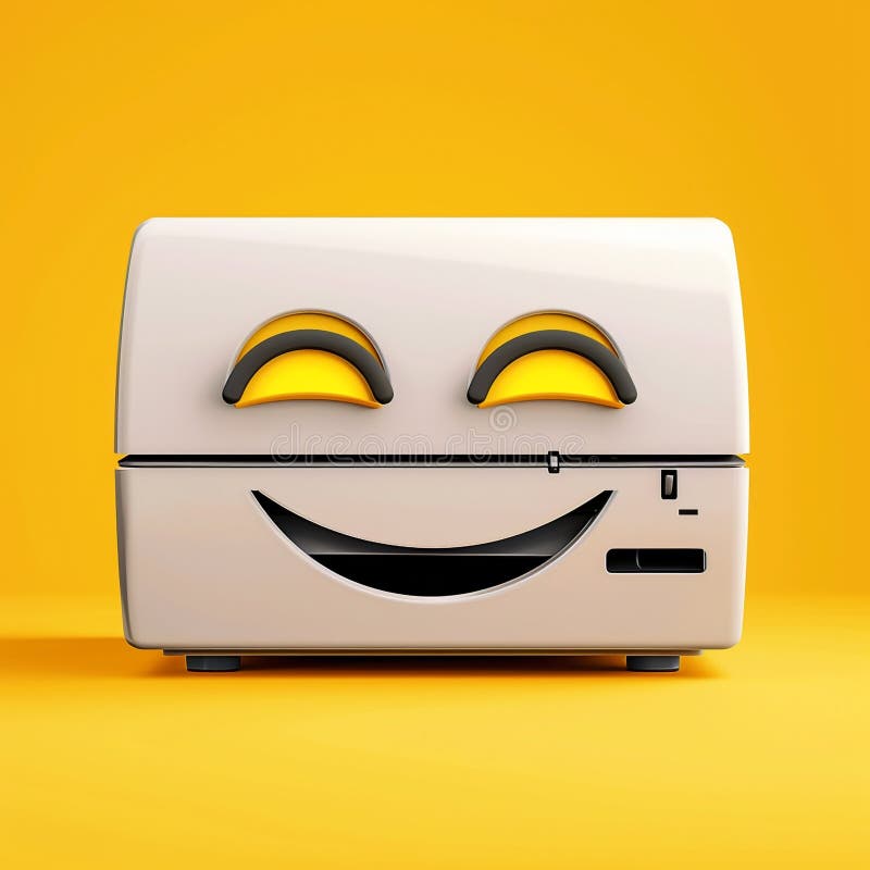 Smiley Face Printing Documents with a Printer Stock Illustration ...