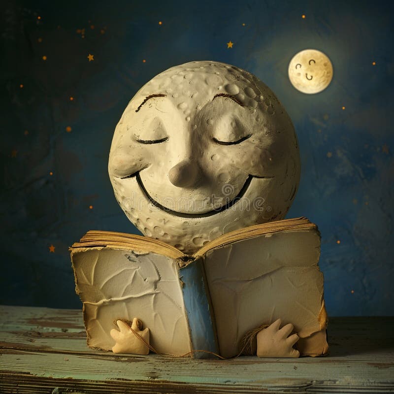 Smiley Face Reading Bedtime Story with a Book Stock Illustration ...