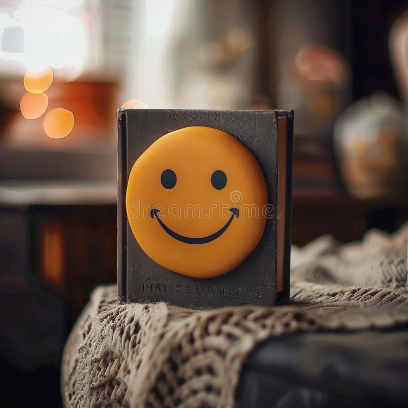 Smiley Face Reading a Book about Learning Stock Illustration ...