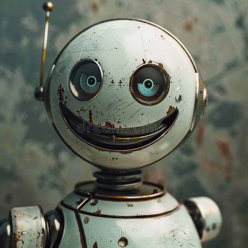 Smiley Face Robot Innovating Technology Stock Illustration ...