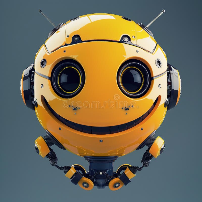 Smiley Face Robot Innovating Technology Stock Illustration ...