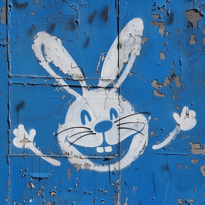 Smiley Face Running with Hare Stock Illustration - Illustration of ...