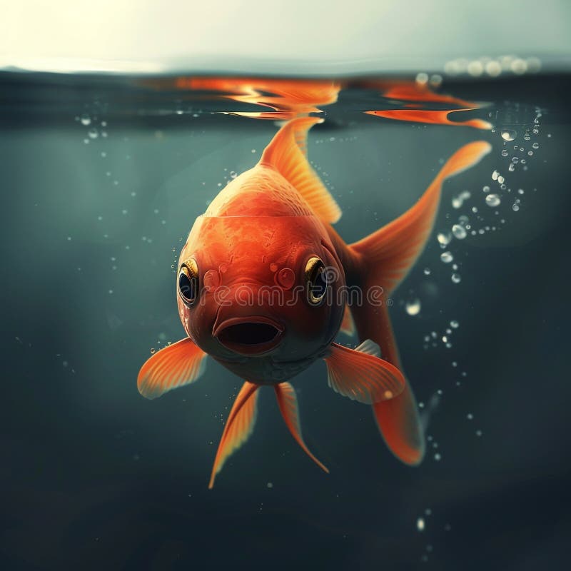 Smiley Face Swimming with Fish in Water Stock Illustration ...